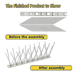 KKY 12 Pack Bird Spikes –13 inch Anti-Bird Nails Bird Repellent Metal Stainless Steel Bird Spikes for Pigeon and Other Small Birds(12.9 Feet)…