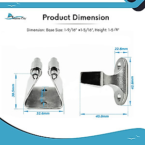 MARINE CITY Stainless Steel Gloss Polished Smooth Finish Strong Door Stopper Catch and Holder for Boats - RVs – Marines - Bedroom Doors - Home - Hardware Accessories (Height: 1-5/8 Inches) (1 Pcs)