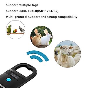 NetumScan Upgraded Pet Microchip Reader Scanner, 256 Data Storage Animal Tag Scanner Rechargeable Handheld Pet Chip ID Scanner with Stable OLED Display for ISO 11784/11785,FDX-B and ID64 RFID EMID