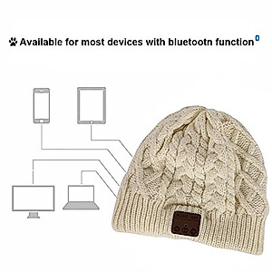 BearsFire Wireless Music Beanie Hat with Bluetooth Headphones Speaker Mic Winter Warm Skull Running Knit Cap for Men Women