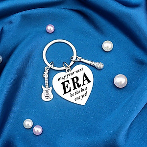 ichrati Popular Singer Spirit Merch Gifts Inspired Keychain Quote Ornament Guitar Music Tay Fans Stuff for Sisters Friends Daughter Birthday Accessories Key Chains for Women