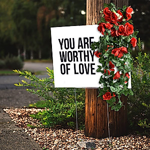 VIOCIWUO 2PCS Artificial Rose Vine Flowers, Fake Garland Plant Hanging Silk Rose Vine for Wall Home Balcony Garden Wedding Indoor Outdoor Decoration(Red, 35.4 Inch)