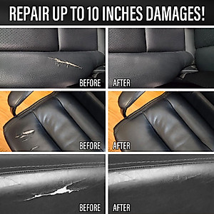Black Leather Repair Kit for Furniture, Car Seats, Sofa, Jacket and Purse. PU Leather Leather Repair Paint Gel. Repair Tears & Burn Holes. Provide Color Matching Guide & Super Easy Instructions