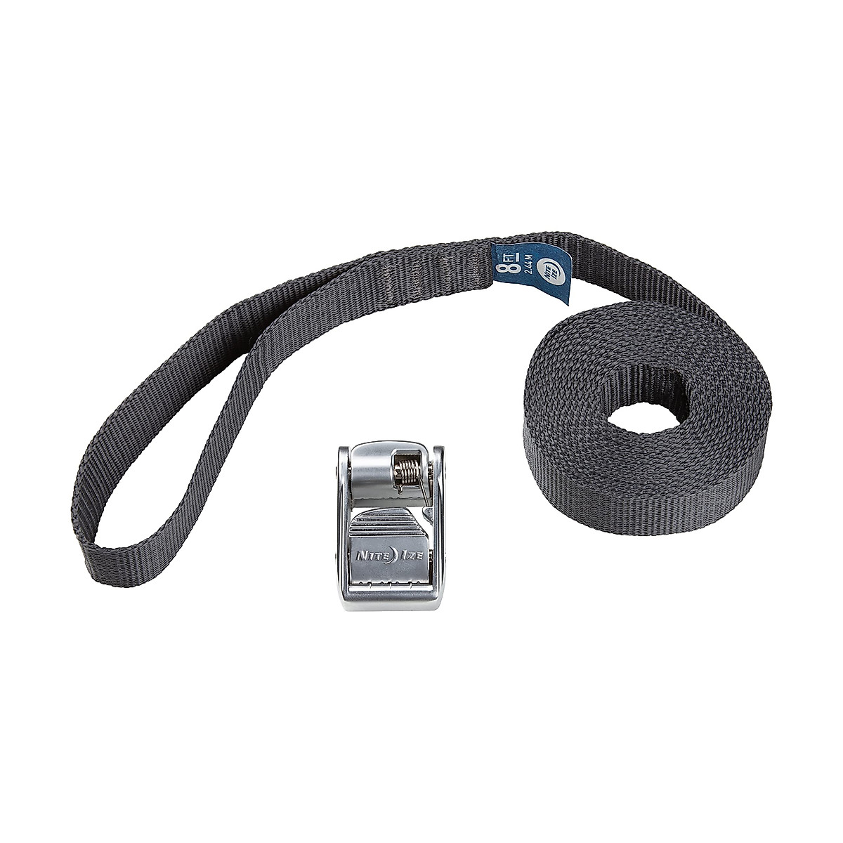 Nite Ize Dual CamJam Tie Down System - Tie Downs - Ratchet Straps - Tie Down Straps for Trucks & Cars - Luggage Strap for Camp Gear - Tie Downs Moving Supplies - 8 ft Strap, Black