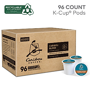Caribou Coffee Caribou Blend, Single-Serve Keurig K-Cup Pods, Medium Roast Coffee, 24 Count (Pack of 4)