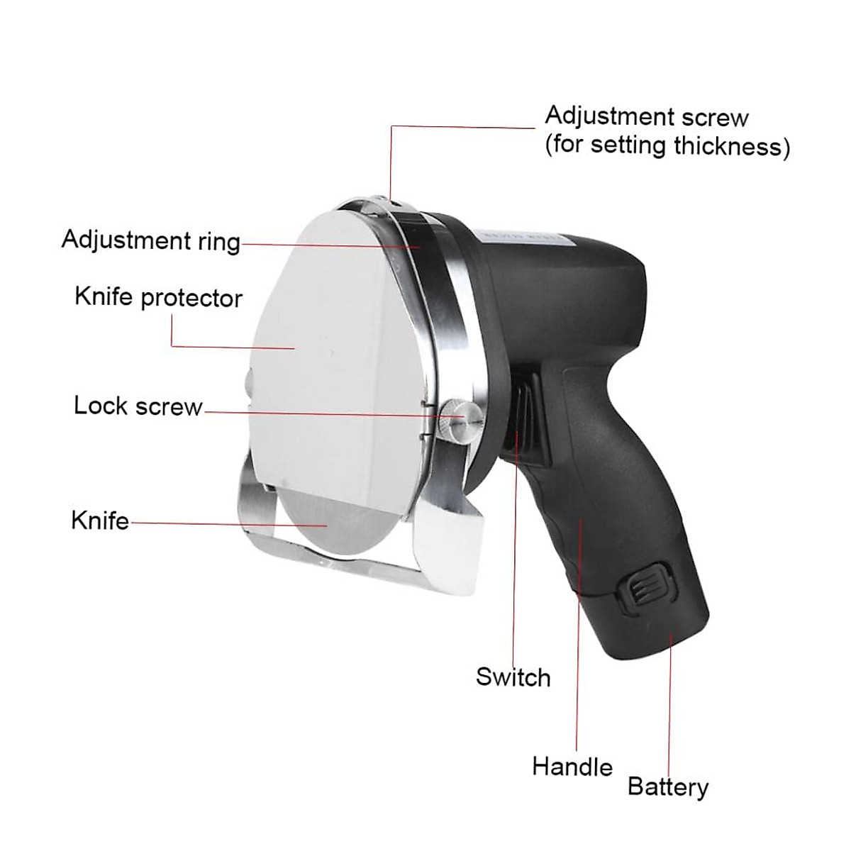 Adjustable Thickness Handheld Electric Kebab Meat Slicing Tool for Household Commercial EU 110V-240V