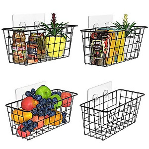 MaraFansie 4 Adhesive Basket & 4 Extra Large Wall Basket