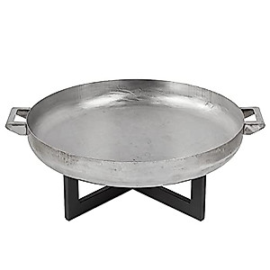 Real Flame La Porte 37" Round Wood Burning Fire Pit for Outdoors, Rust with Spark Screen, Poker and Log Grate - Steel Wood Burning Fire Bowl - Durable Outdoor Fire Pit