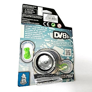 YoyoFactory Dv888 - A Simple and Comfortable Beginner Friendly Yoyo - Comes with Extra String & Pre Tied Finger Loop - Constructed from Aircraft Grade Aluminum - for Novice and Advanced Tricks Black