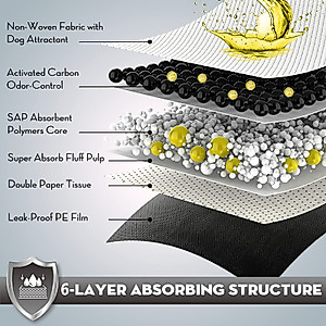 CROCI Charcoal Puppy Pads 28x34in Extra Large Dog Pads, Odor-Control Dog Pee Pads, Leak-Proof Quick-Dry Dog Training Pads, Disposable (40 Counts)