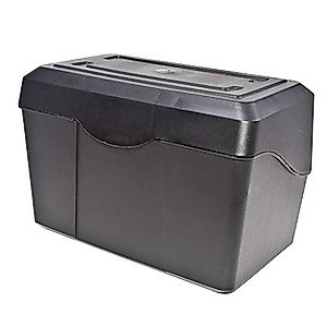 1InTheOffice Index Card Box 5x8 Index Card Holder, 400 Card Capacity Black (2 Pack)
