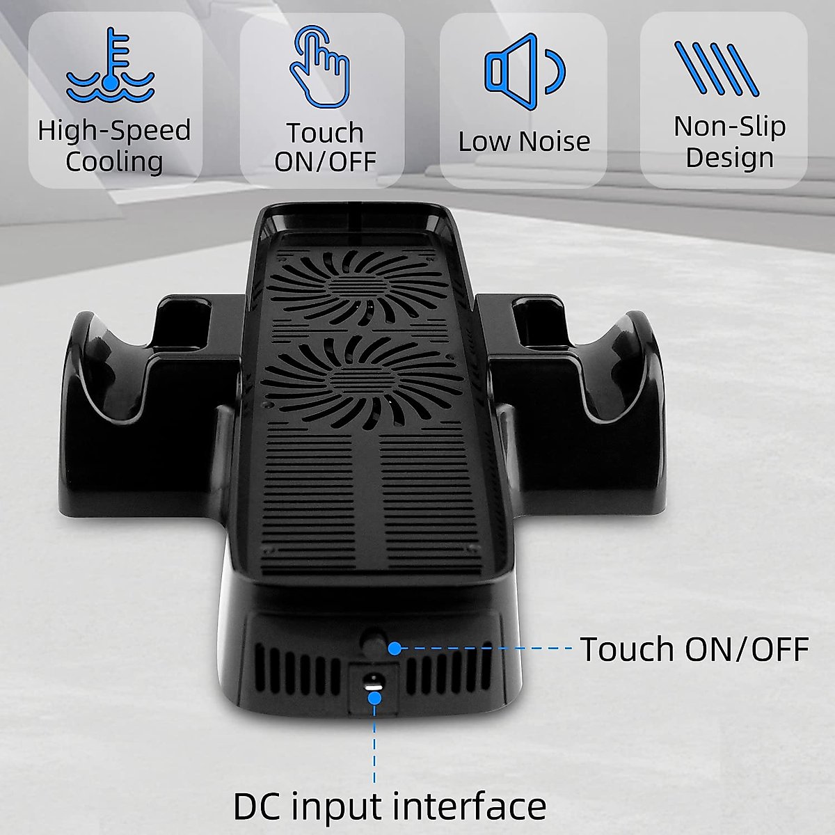 OSTENT 3 in 1 USB Cooling Fan + Console Controller Stand for Microsoft Xbox 360 Slim