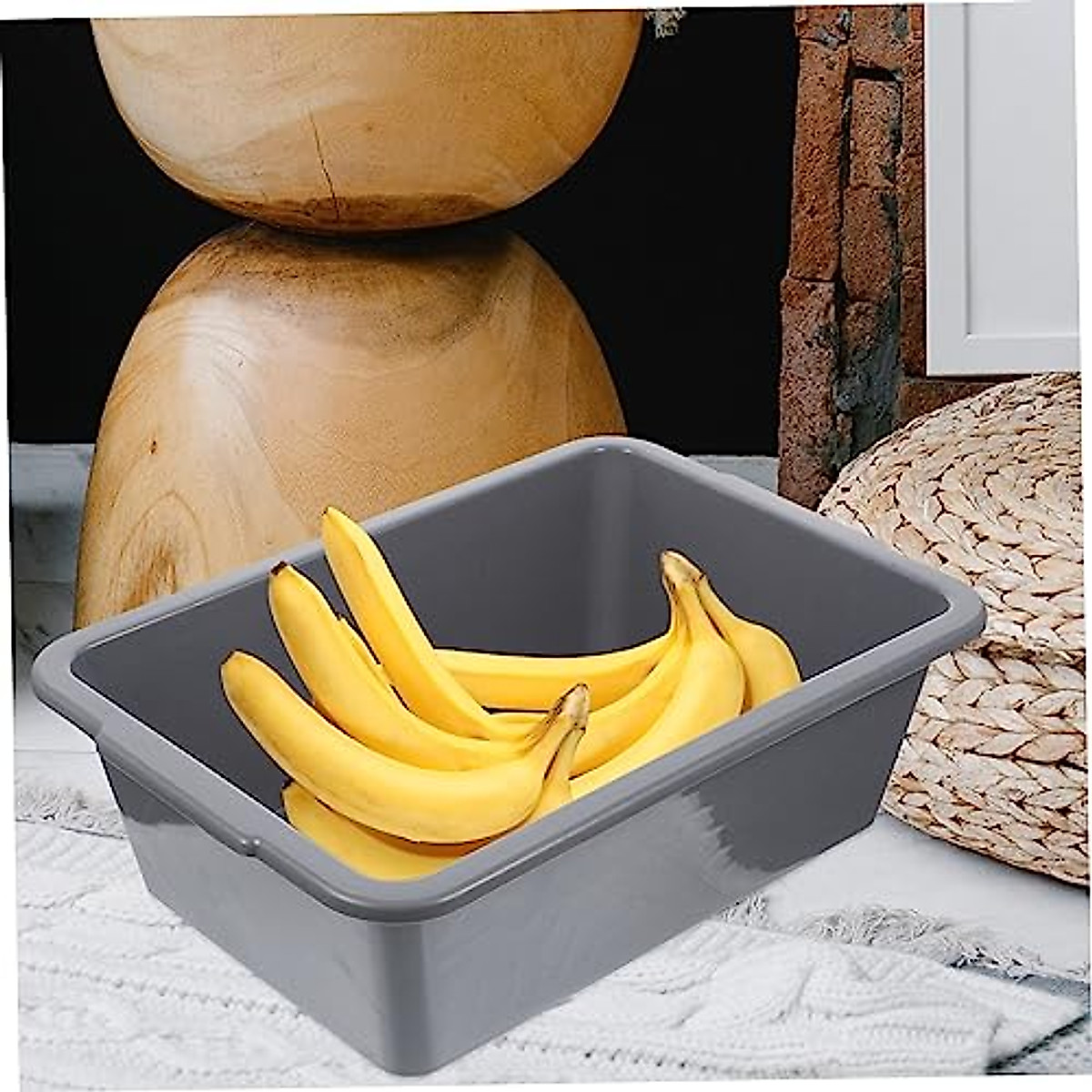 BUGUUYO Plastic Organizer Box Car Storage Box White Plastic Storage Bins Utility Tote Bus Tub Restaurants Plastic Tub Restaurant Bus Tub Storage Basket Sink Wash Basin Household Grey Pan
