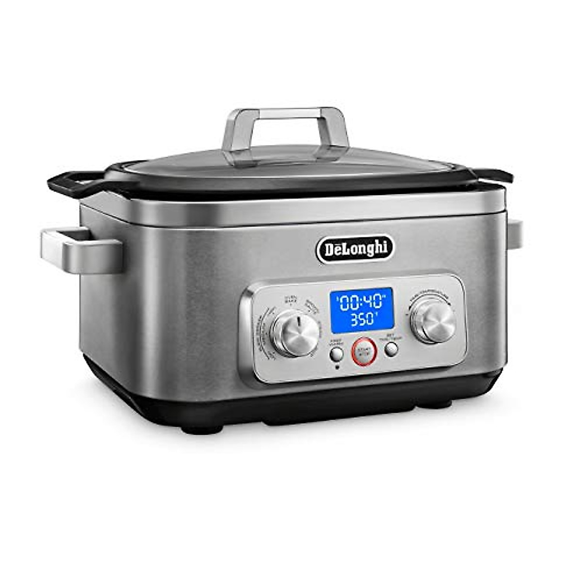 De'Longhi Livenza 7-in-1 Multi-Cooker Programmable SlowCooker, Bake, Brown, Saute, Rice, Steamer & Warmer, Easy to Use and Clean, Nonstick Dishwasher Safe Pot, (6-Quart), Stainless Steel