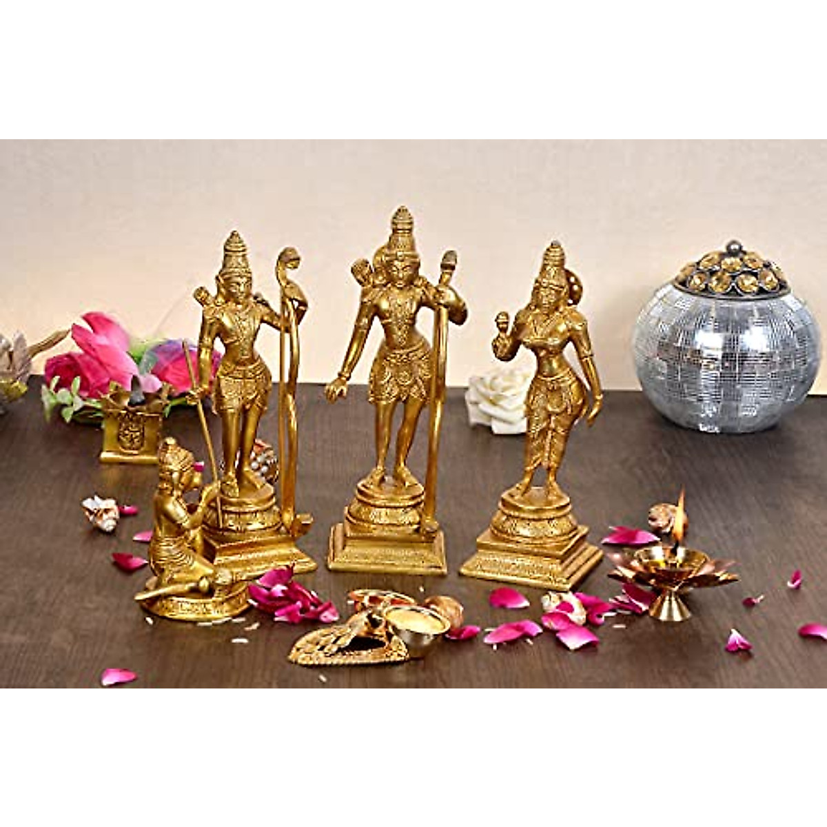 AONA Brass Shri Ram Darbar Statue Idol Ram Darbar Rama Height 8 inch