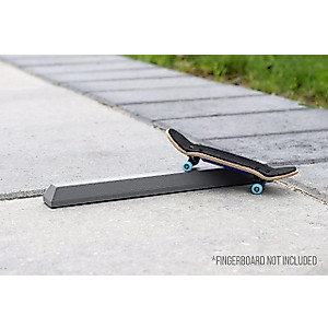 Teak Tuning Fingerboard Straight Poly Ramp - 7" Straight Parking Curb in Concrete Grey Colorway