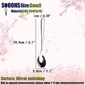 Wenkoni 6.1"Small Dessert Spoons, Yogurt Spoons,Coffee Spoons,Espresso Spoons,Ice Cream Spoons,18/8 (SUS 304) Stainless Steel spoons for Coffee,ice cream,dessert,yogurt,pudding 5 pcs Set.