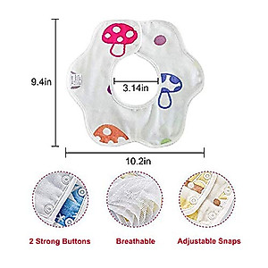 MERLINAE 10 Pack Baby Bandana Drool Bibs Baby 360 Rotate Baby Petal Gauze Bibs-Burp Cloths,Feeding,Waterproof And Absorbent,Drooling And Teething