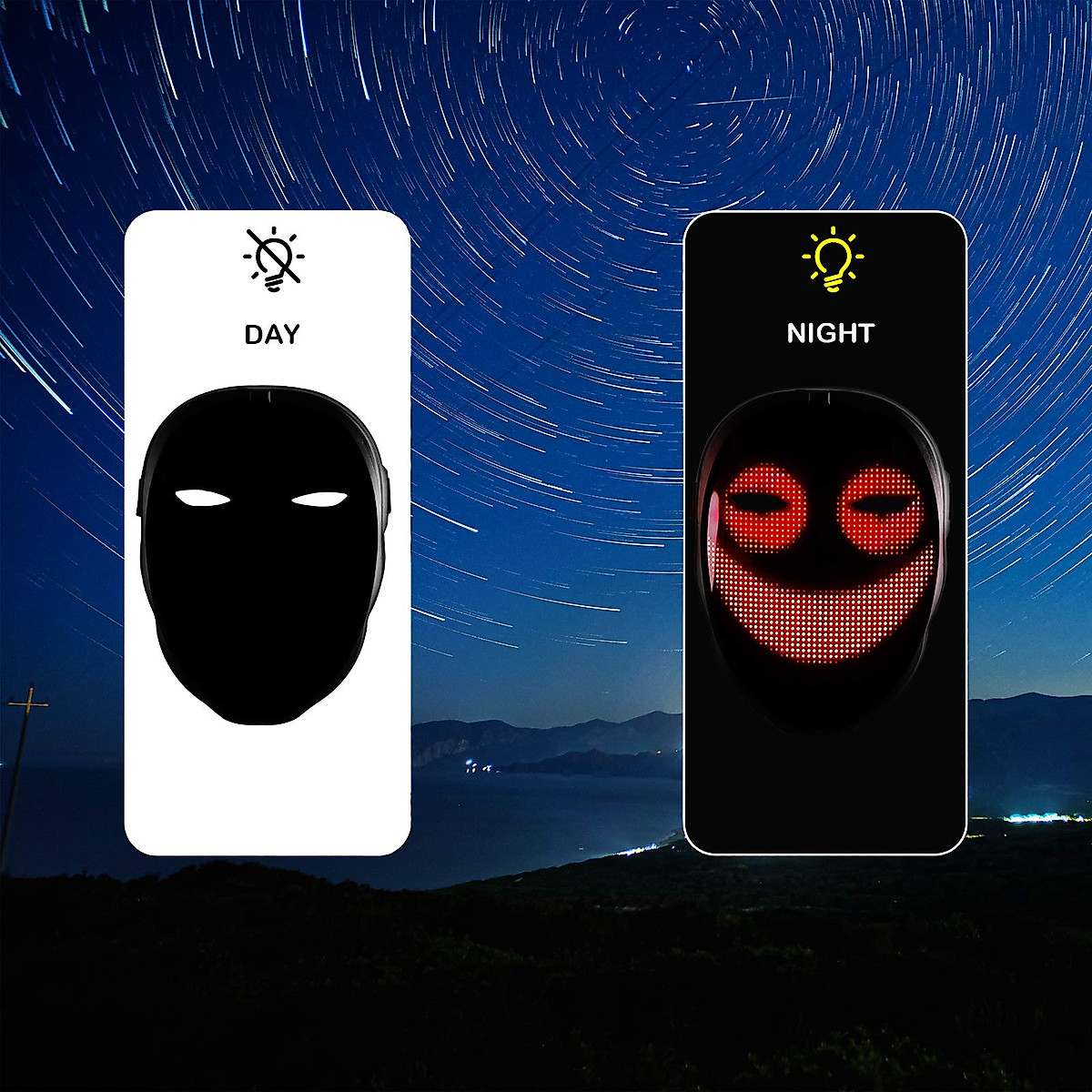 Depointer Life Led Mask with Bluetooth-compatible App Controlled, Customizable Shining Mask