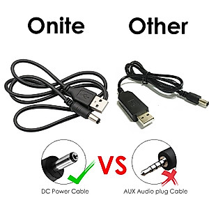 Onite 2pcs USB to DC 5.5x2.1mm Power Cable, 20AWG 3.3ft Barrel Jack Center Pin Positive Charger Cord for Led and Peripheral Products