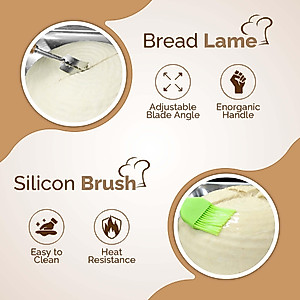 Banneton Bread Proofing Basket Set of 16, Bread Making kit for Sourdough | Made of 100% Organic, Odorless & Splinter Free Rattan, Proofing Bowls for Sourdough Bread, Proofing baskets (Premium Kit)