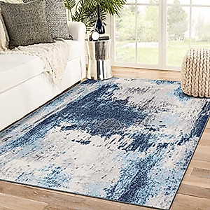 LUXE WEAVERS Kingsbury Collection 7773 Blue 8x10 Contemporary Abstract Area Rug