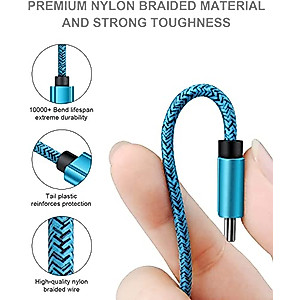 [2Pack-6Ft] USBC Charger Cord, USB to USB Type C Cable Fast Charging Braided Wire for Samsung Galaxy S23 S22 Ultra S21 Fe S20 S10 S10e S9 A12 A13 A32 A52 A72 A13 A02s A03s A33 A53 Note 20 USBC-C Chord