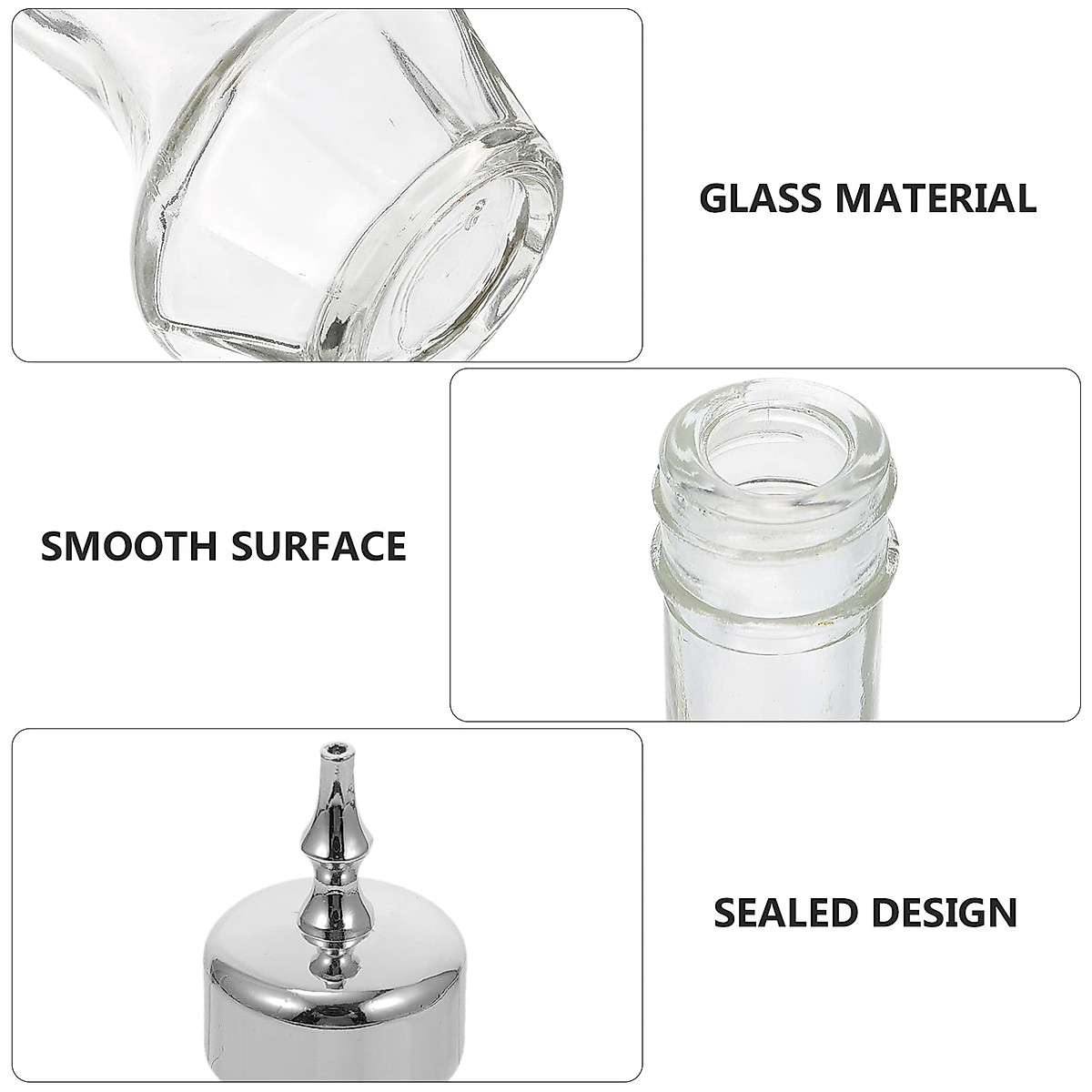 VOSAREA Glass Bitters Bottles Glass Cocktail Syrups Dropper Bottle Oil Dispenser Sprayer for Cocktail Bar Professional Bar Tool Bartende 50ml Silver Japanese Bitters Bottle