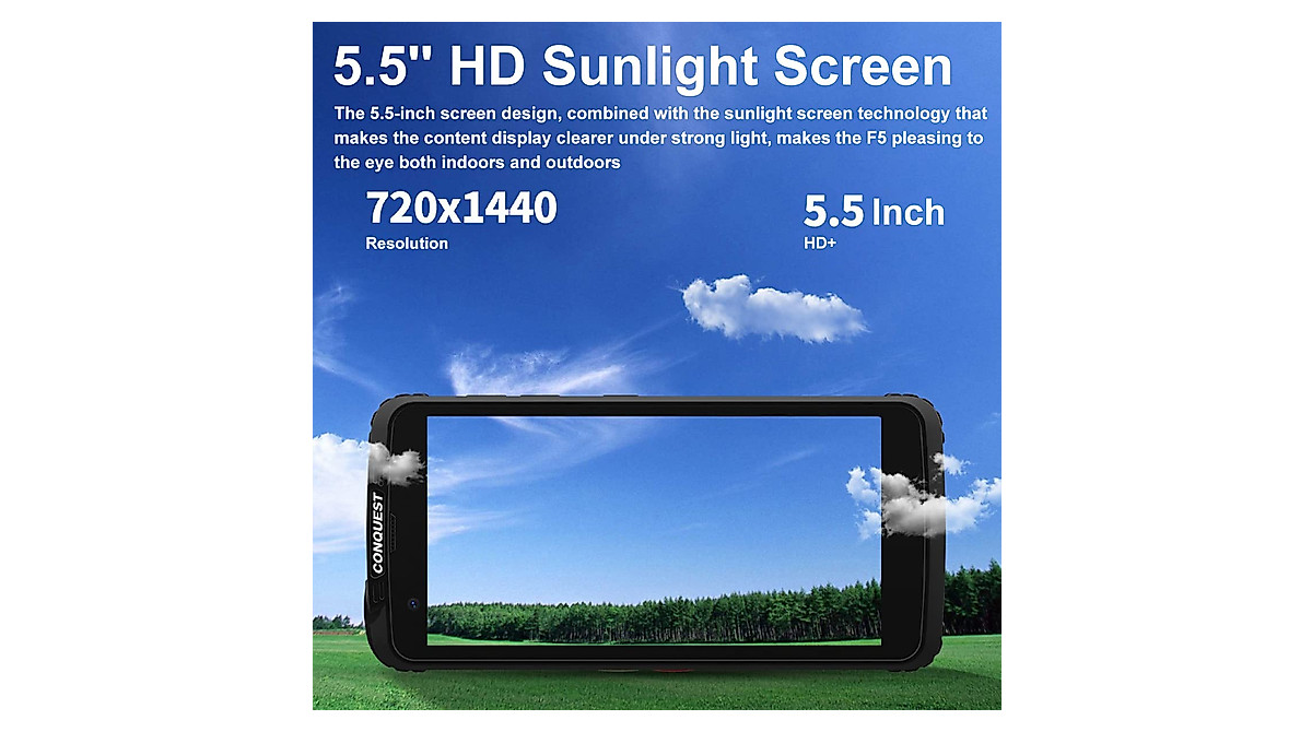 Conquest F5 Unlocked Rugged Smartphone, Android 12 LTD Cell Phone, with PTT Button, 8000mAh ...