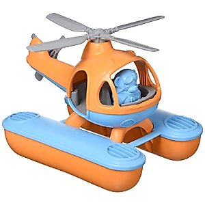 Green Toys Seacopter, Orange/Blue CB - Pretend Play, Motor Skills, Kids Bath Toy Floating Vehicle. No BPA, phthalates, PVC. Dishwasher Safe, Recycled Plastic, Made in USA.