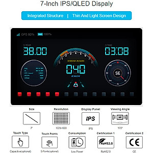 waveshare 7inch IPS Capacitive Touch Display 1024x600 Pixel, Integrated Thin and Light LCD with Adapter Board, for Raspberry Pi/Jetson Nano/Windows/PC, Support Windows/Linux/Android
