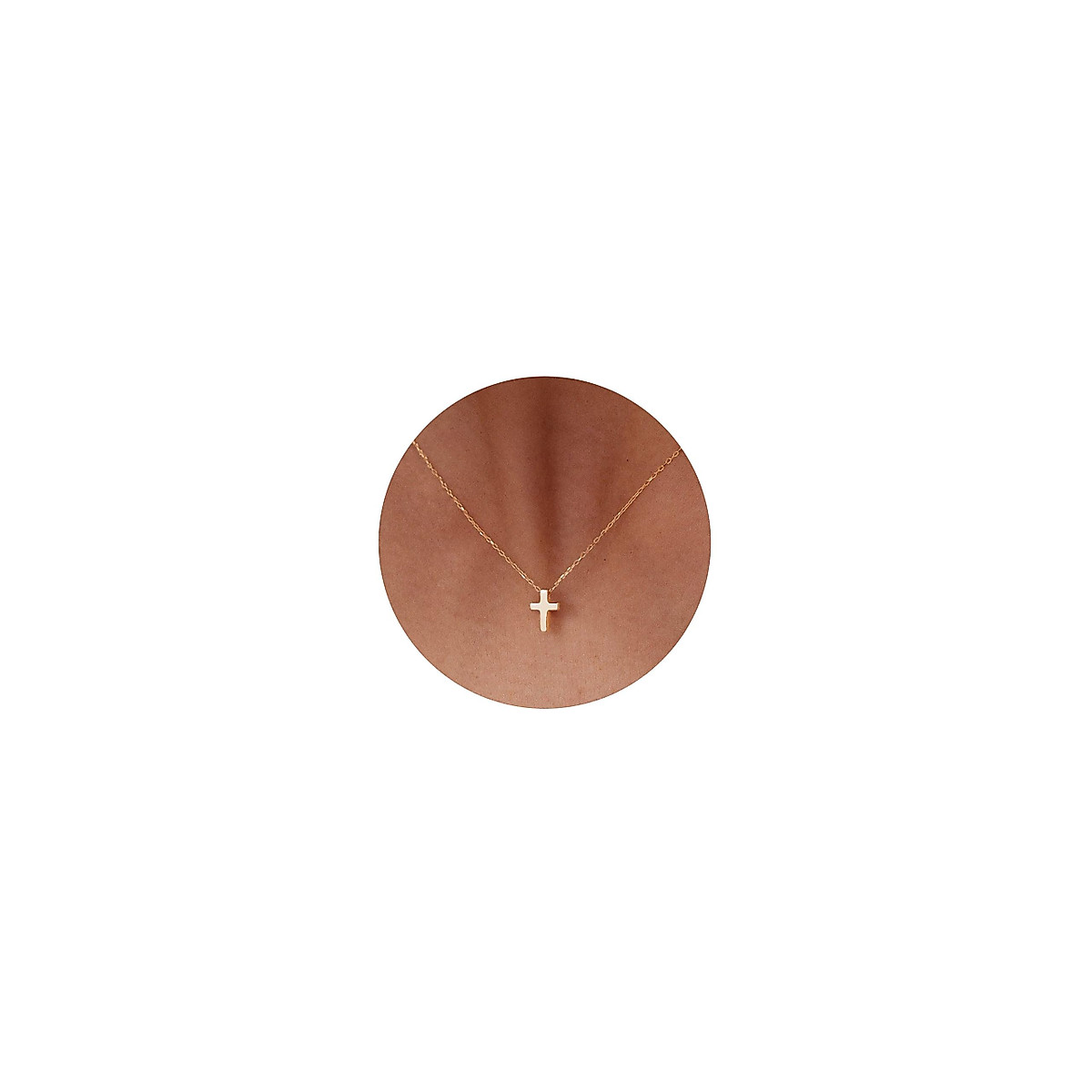 HANLI Cross Necklace for Women, 14k Gold/Silver Plated Dainty Simple Tiny Cross Necklace