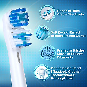 Replacement Brush Heads Compatible with Oral B- Double Clean Design, Double Clean Brush Heads, Compatible with Braun Oral-B Dual Clean Electric Toothbrush - Pack of 4