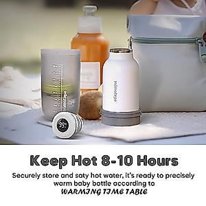 Mamatepe Upgrade Bottle Warmer on The go Portable Baby Breast Milk Warmer for Travel, Hot Water Heating Warmer Insulated Thermo Fits All Infant Bottles, Digital Water Temp Display Lid,15.5 oz