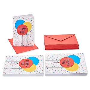 American Greetings Thank You Cards with Envelopes, Multi Color Balloons (48-Count)