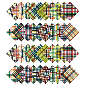 Soimoi Precut 10-inch Check Prints Cotton Fabric Bundle Quilting Squares Charm Pack DIY Patchwork Sewing Craft- Multicolor