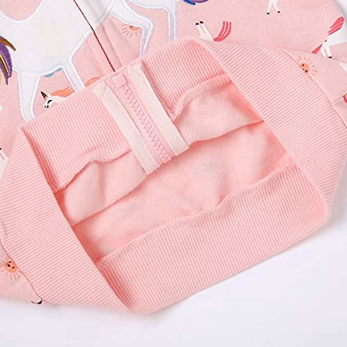 Akyzic Toddler Girl Jacket Zip Up Hoodie Unicorn Pink Cotton Hooded Sweatshirt Kids Winter Outerwear pink-8053 4t