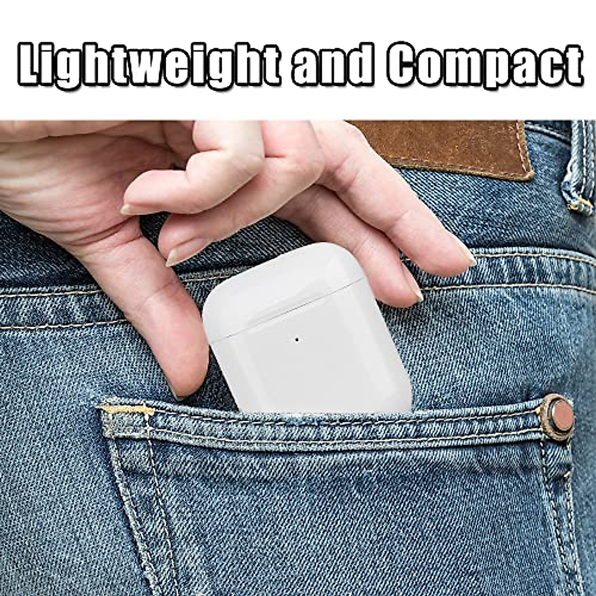 Wireless Charging Case Earbuds 2nd Generation Replacement for Pro with Bluetooth Pairing Sync Button,Support Wired & Wireless Charging - White