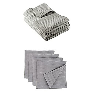 GILDEN TREE Hand Towel Set of 2 + Washcloth Set of 4 (Pewter)