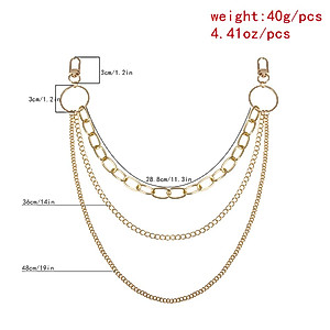NA Metal Ring Punk All-Match Trouser Chain, Three-Layer Waist Chain, Metal Keychain, Bag Chain, Body with