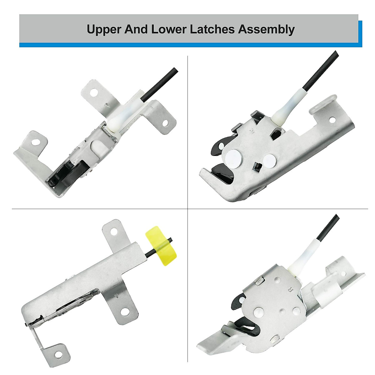 Door Lock Latch & Cable fit for Ford F-150 Extended Cab Pickup ONLY 2004 2005 2006 2007 2008, RH Passenger Upper and Lower Rear Side Latches Assembly, Replace 8L3Z-18264A00-B, 6L3Z-18264A00-B