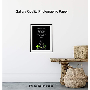 Buddha Inspirational Quote Wall Art - Positive Zen Spa Decor - 8x10 Home Decoration for Office, Meditation Room, Yoga Studio, Bedroom, Bathroom - Unique Encouragement Gift for Women, Buddhists