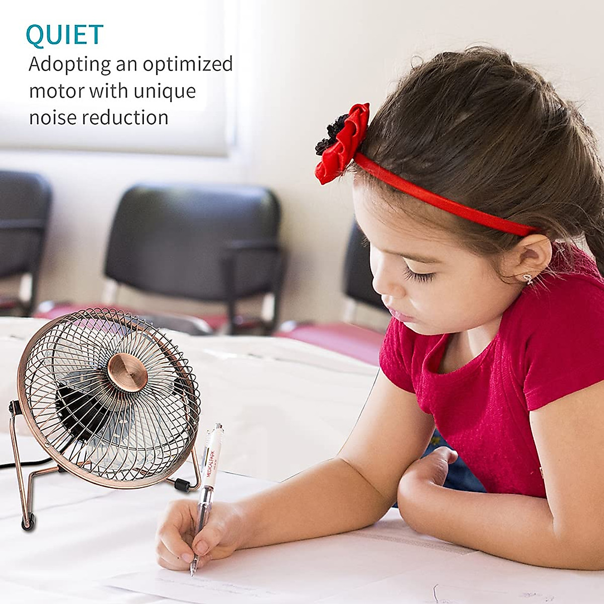 ALPIAZ 6 Inch Blade Desktop USB Fan, USB Powered, Personal Table Fan, Mini Cooling Fan, Small Desk Fan