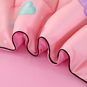 Wowelife Unicorn Toddler Bedding Set for Girls, Rainbow 4 Piece Toddler Bed Sheets Sets Pink Toddler Comforter Set Kids Bag in A Bag with Comforter, Flat Sheet, Fitted Sheet and Pillowcase, Pink