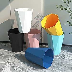 Doteon 6pcs Trash Can Wastebasket Plastic 2.6 Gallon Garbage Can Container Rubbish Trash Bin Paper Basket Office Organizer for Bedroom Office Bathroom,10Litre-6 Colors