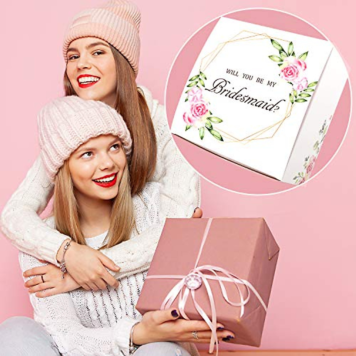 Moretoes 10pcs Bridesmaid Proposal Boxes with Ribbon, 2 Maid of Honor Boxes and 8 Will You Be My Bridesmaid Boxes for Bridesmaid Gifts