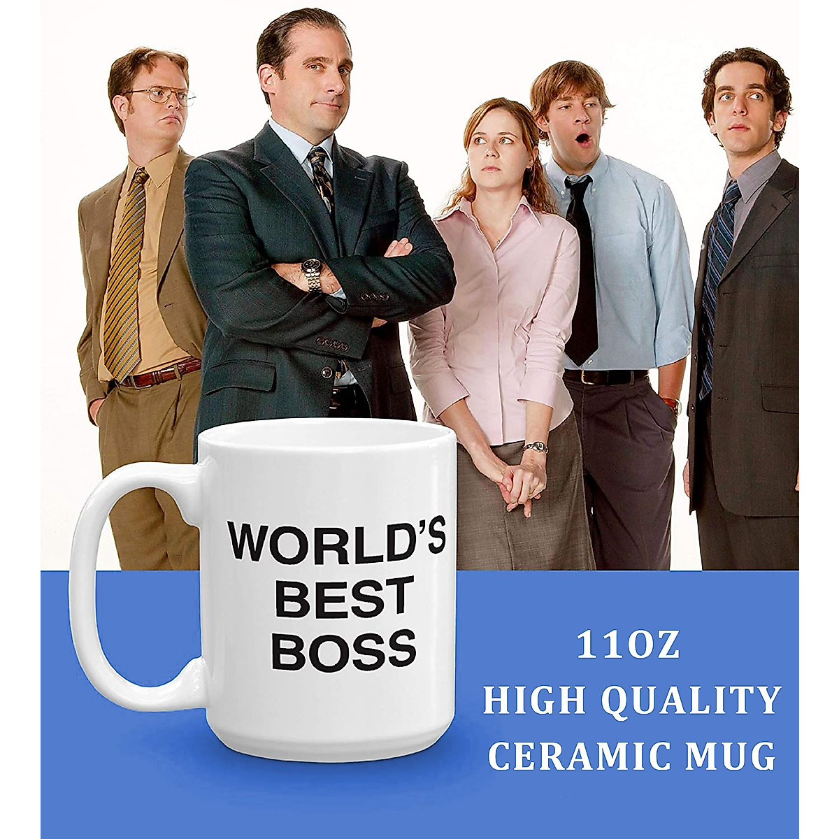 Worlds Best Boss Mug, The Office Coffee Mug, Office Decor, Gift for Office Fans Boss Coworkers or Friends 11oz