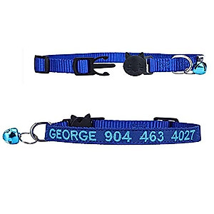 Cat Collar,Personalized Embroidered Nylon Cat ID Collars with Bell - Custom Text with Pet Name and Phone Number …