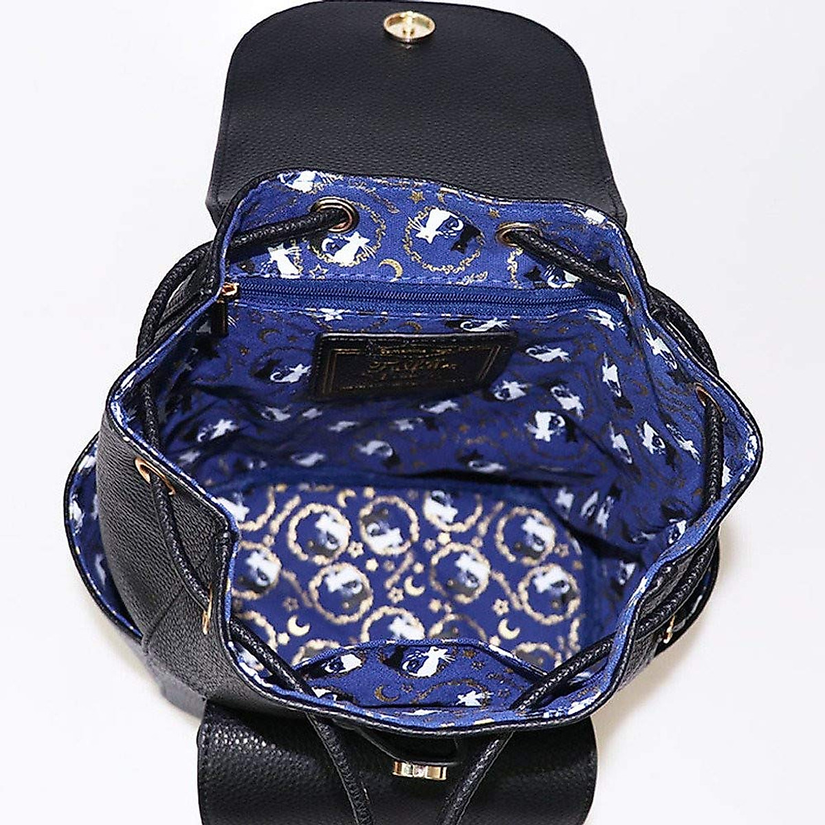 Smilovely Moon Luna Classical Backpack Fashion School Students Shoulder Bag (Black)