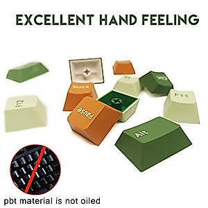 Gamakay PBT keycaps Cherry Profile doubleshot 163 Keys Matcha keycaps ANSI Layout Set for Cherry MX switches Mechanical Gaming Keyboard Replacement(Matcha Green keycaps)